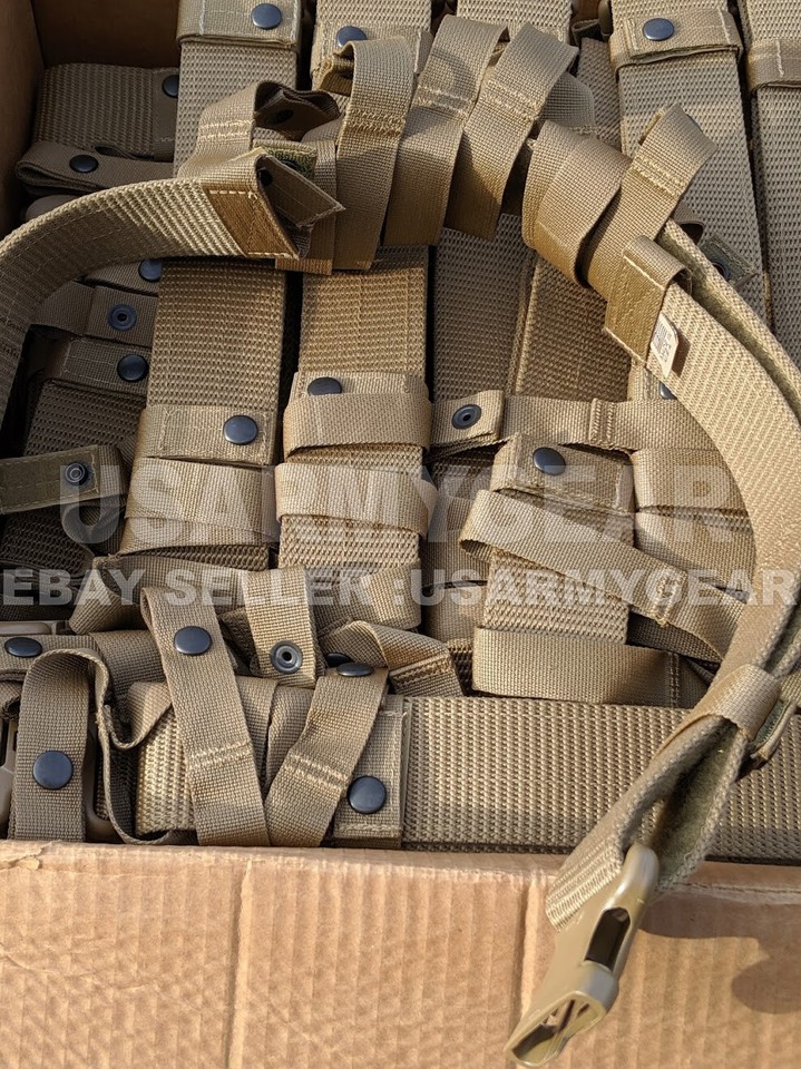 USMC Navy Military Surplus Web Utility Pistol Battle War Belt Coyote ...