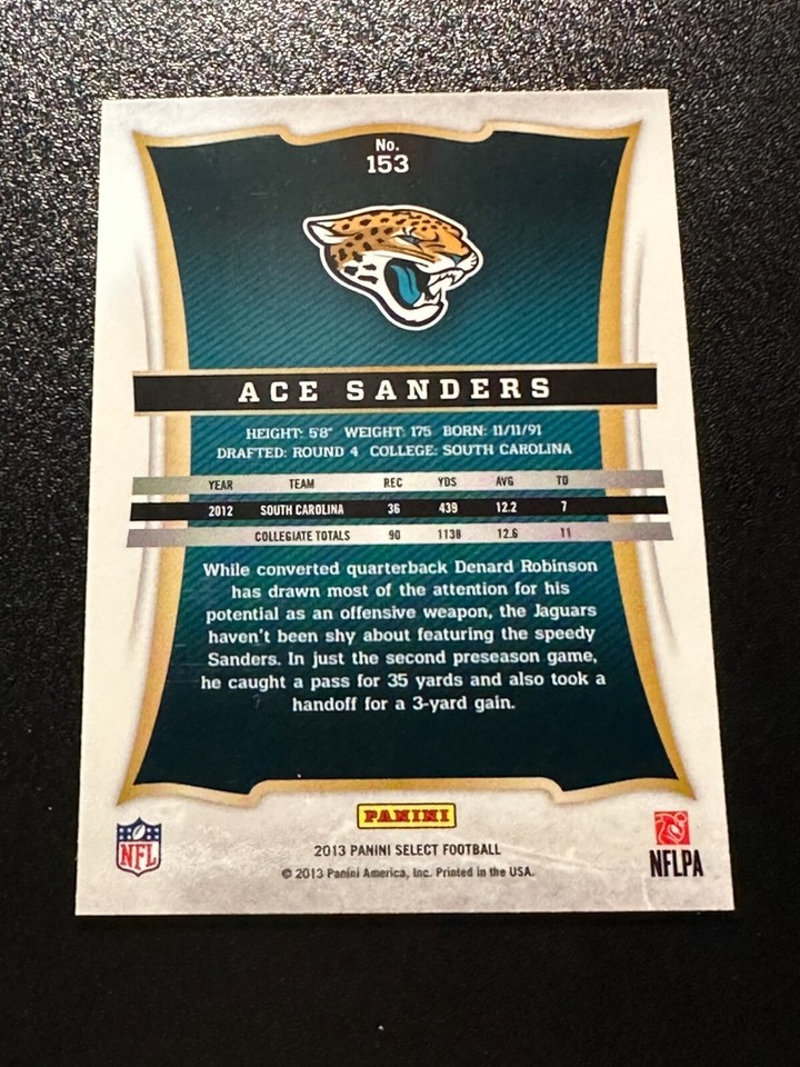 2013 Select Rookie Ace Sanders #153. Jaguars | eBay