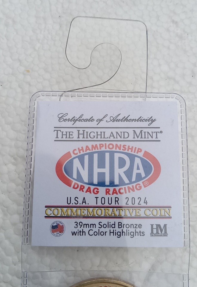 The Highland Mint NHRA Championship Drag Racing U.S.A. Tour 2024 Coin ...