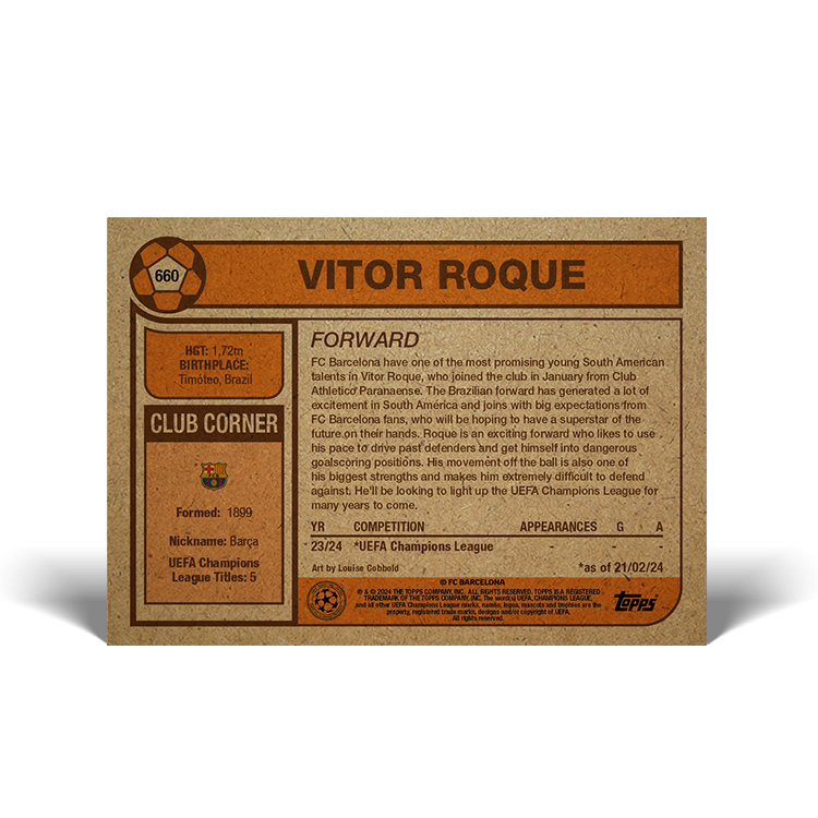 Topps UCL Living Set - Card 660 - Vitor Roque - FC Barcelona | eBay