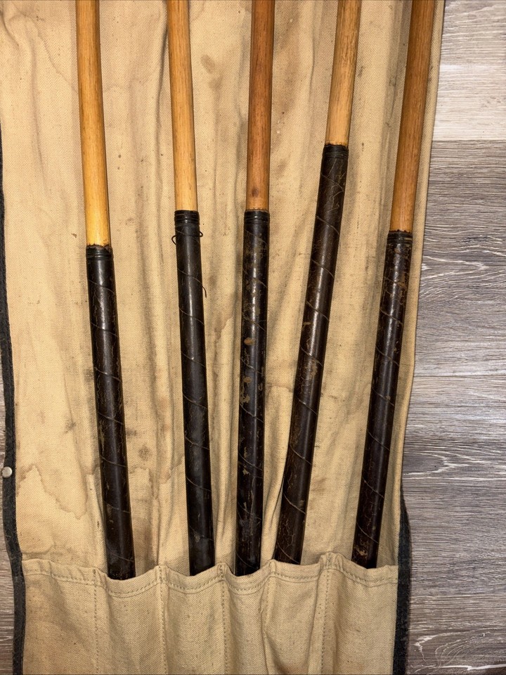 ANTIQUE Hand Forged Hickory Shaft Bur Bilt Andy Robertson Golf Irons ...