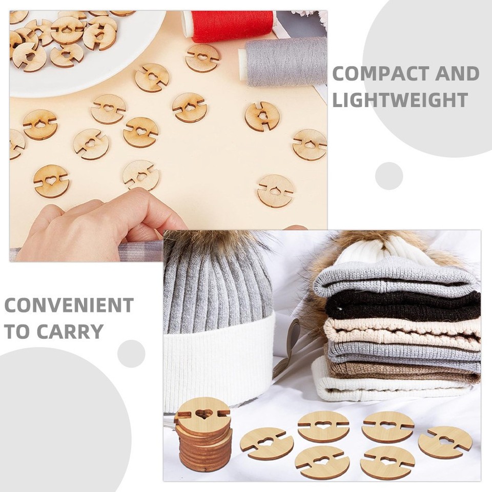 100 Pcs Hat Pom Button Crafts Handmade Wooden Buttons Diy Clothing | eBay Australia