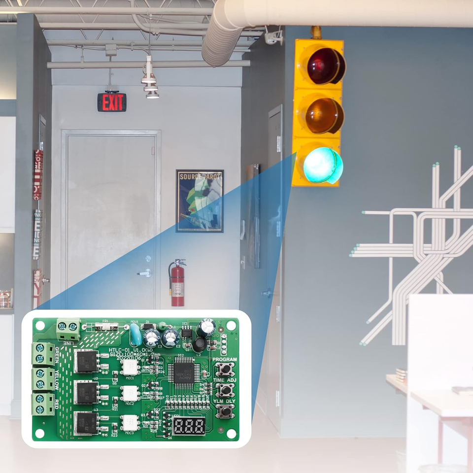 3 Channel Traffic Light Controller Sequencer 85VAC-265VAC with Digital ...