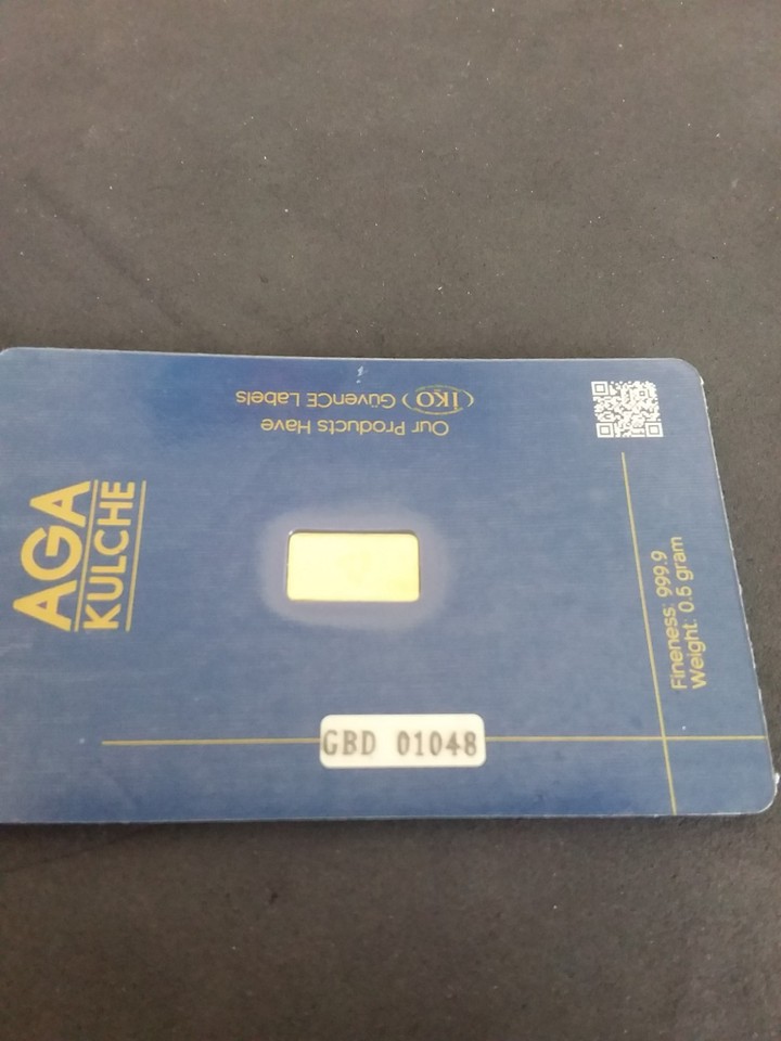 AGA KULCHE Bullion Gold Bar, 1/2 Gram, 999.9 Pure 24k Sigma verifier ...