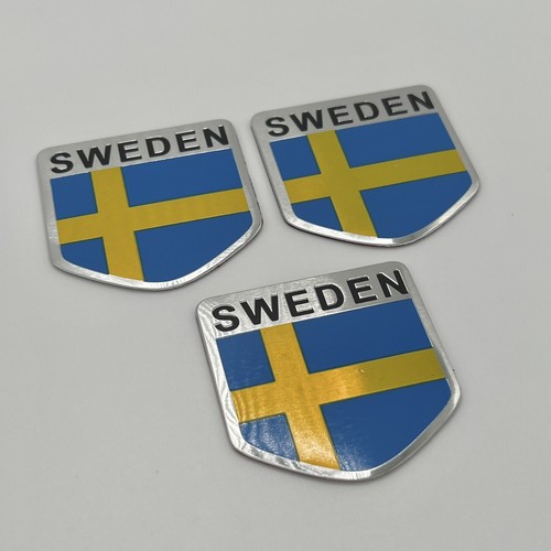 3X Sweden Flag Car Emblem Badge Decal Swedish SE Sticker 2"x 2.25 ...