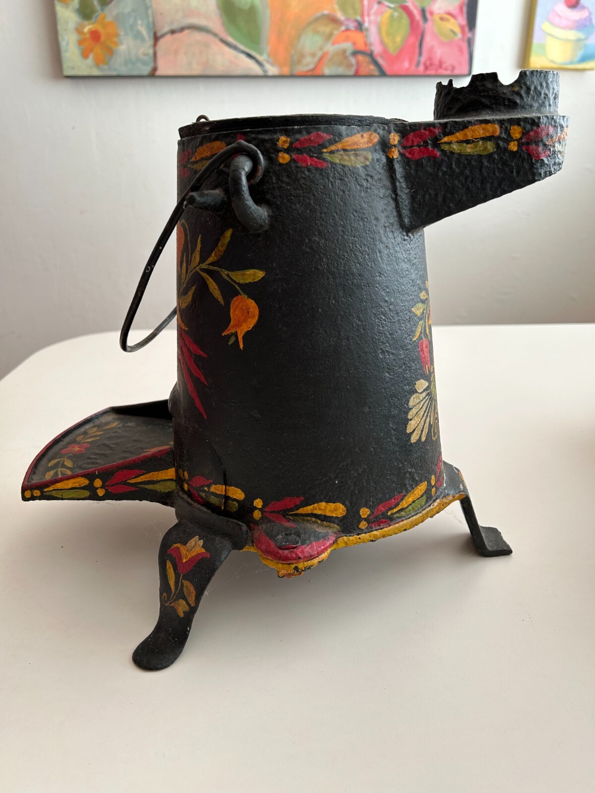 RARE N&G TAYLOR AMISH Pennsylvania Dutch BRAZIER ANTIQUE Decor UNIQUE ...