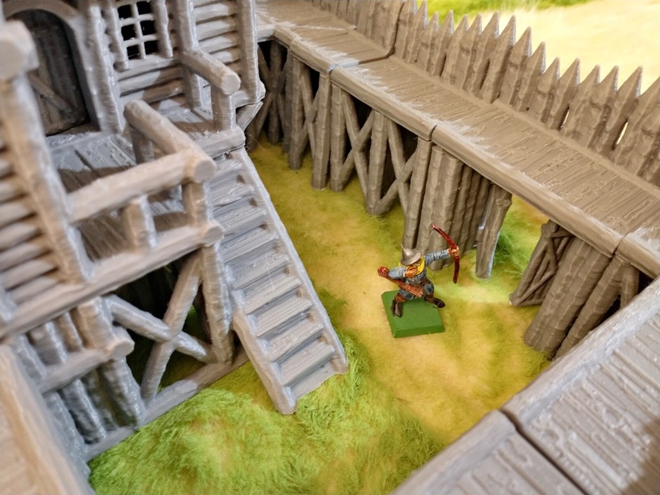 Log Palisade Colonial Frontier Outpost Fort 28mm Wild West Terrain D&D ...