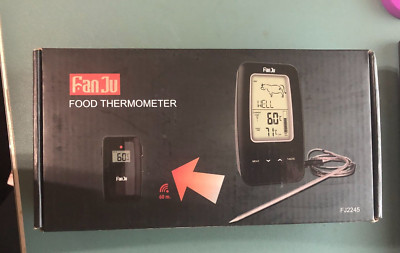 FanJu FJ2245 Wireless Kitchen Thermometer Meat Thermometer Wall Mounted ...