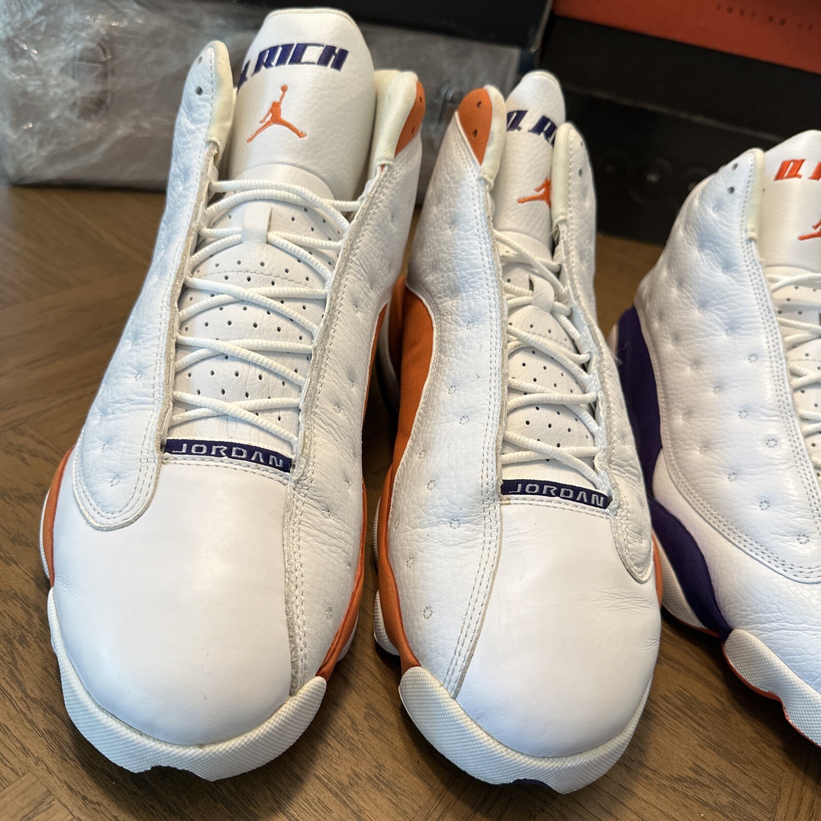 Q Rich Nike Jordan 13 PE Sample Pairs Sz 15 Home Pair Set Retro Suns ...