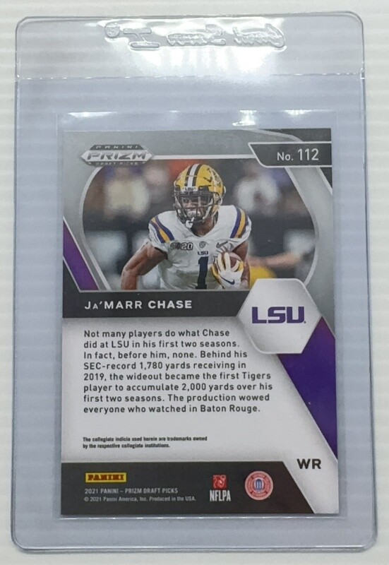 2021 Prizm Draft Picks Ja'Marr Chase Rookie Card RC #112 LSU (C) | eBay