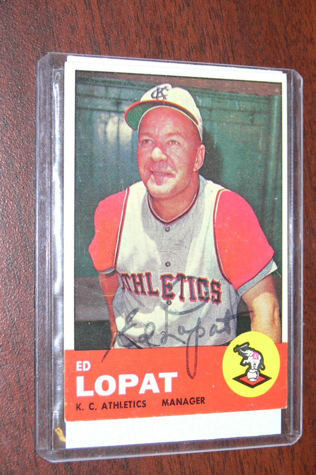 ED LOPAT SIGNED AUTOGRAPHED 1963 TOPPS CARD # 23 KANSAS CITY ATHLETICS ...