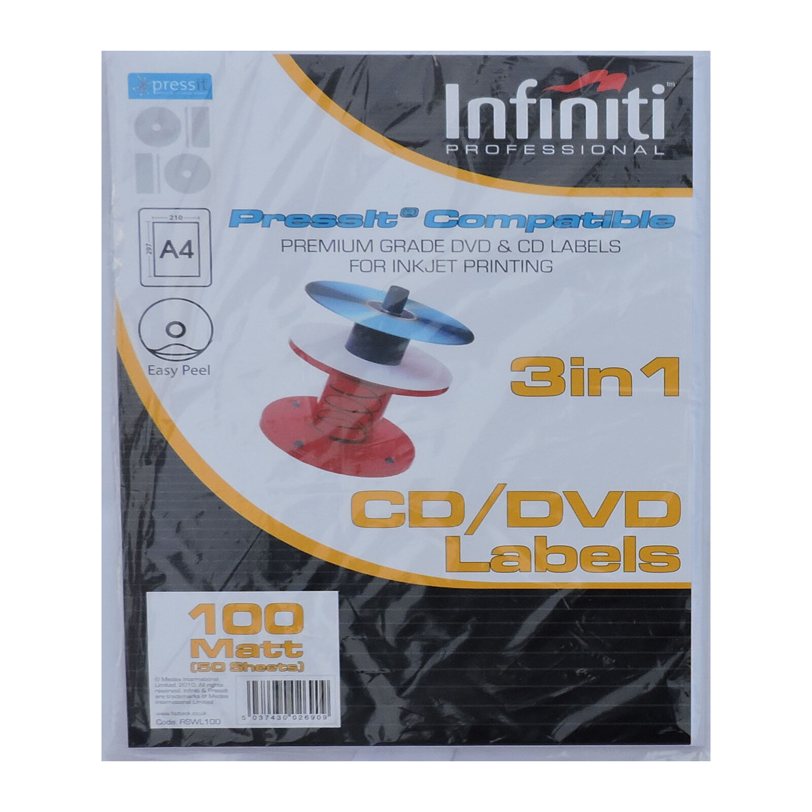 Pressit CD / DVD Labelling Kit or Labels Multi Listing (Matte or Gloss ...