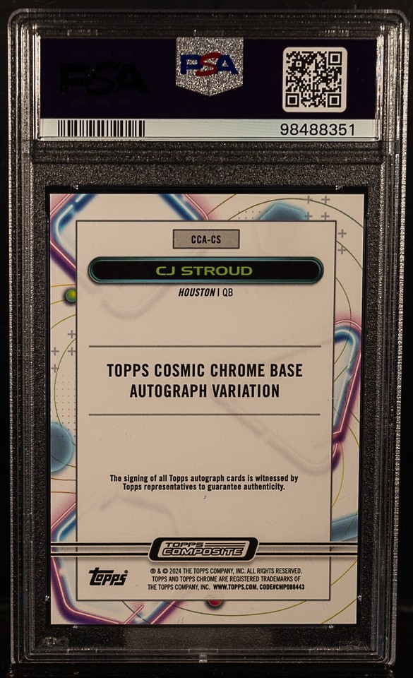 98488351 CJ STROUD 2023 Topps Composite Chrome Cosmic RC Rookie Auto PSA 10 | eBay