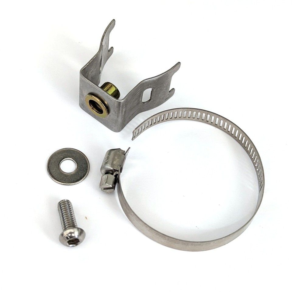 4 Pack - Header Heat Shield Mount Bracket w/ Clamp & Screw | eBay