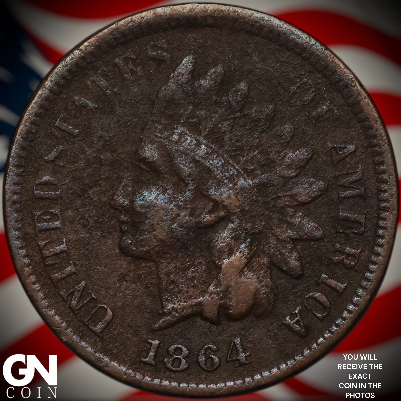 1864 L Indian Head Cent Penny A0406 | eBay
