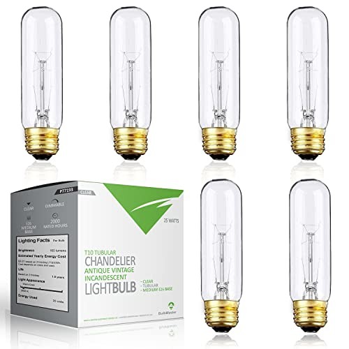 25 Watts T10 Tubular Clear Incandescent Light Bulb, Antique Vintage ...
