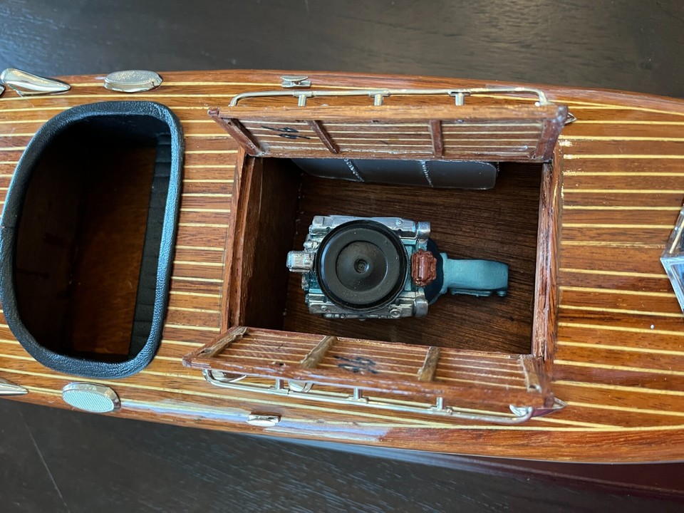 Beautiful TYPHOON 1929 Large Wood Boat Model w/ Base ASA029 | eBay