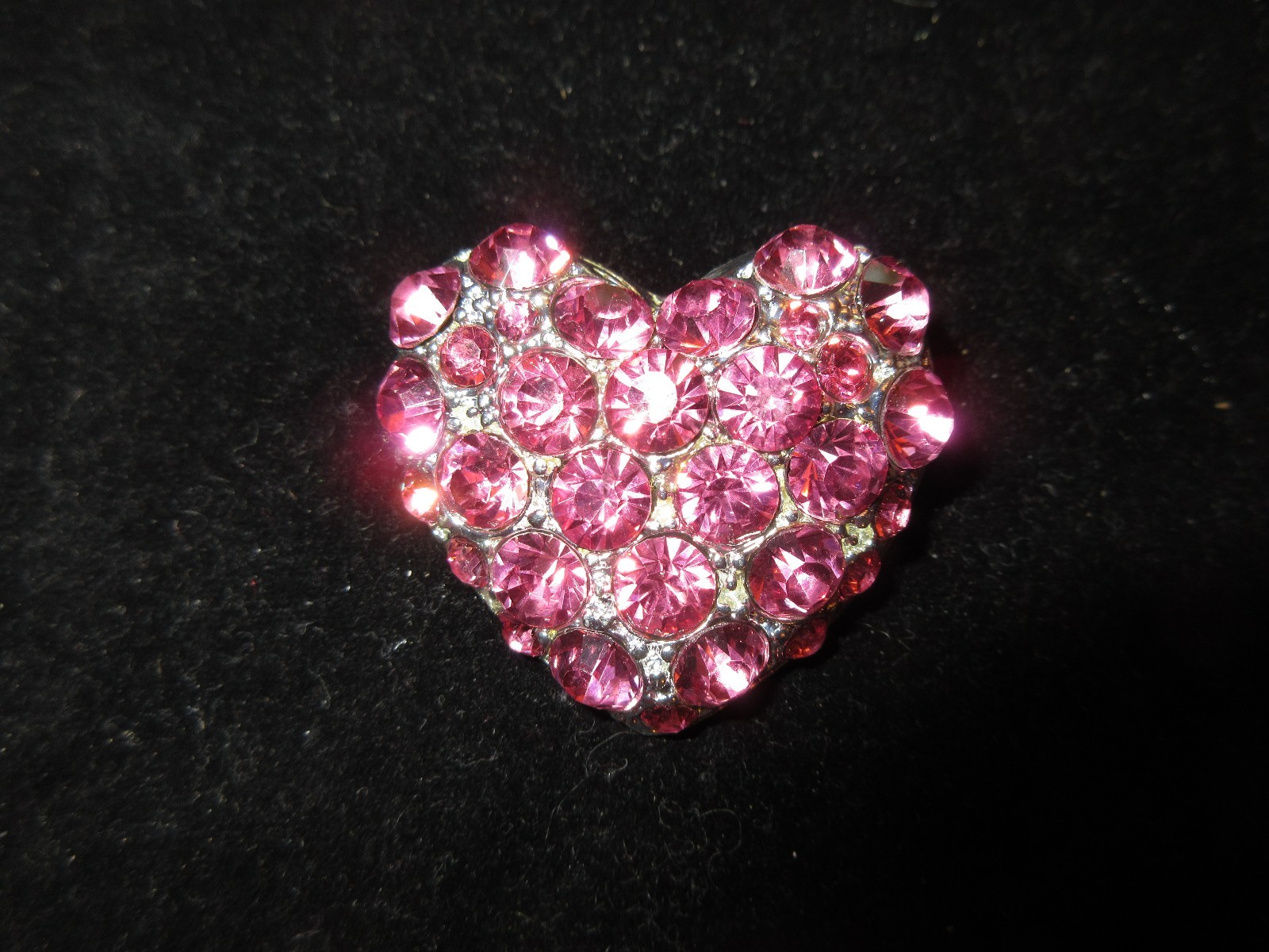 Heart Pin Brooch Pendant Genuine Rhinestone Crystal Pink Statement ...