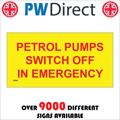 FI264 PETROL PUMPS SWITCH OFF IN EMERGENCY SIGN FUEL DIESEL FORECOURT ...