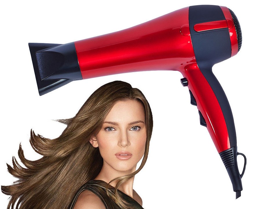 2200W Red Hot Professional Style Hair Dryer Concentrator Nozzle Blower ...