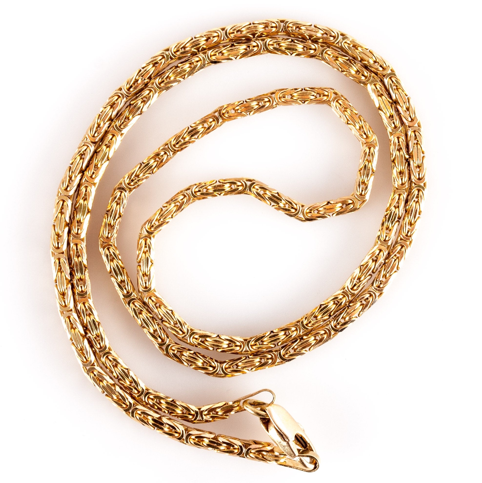 14k Yellow Gold Italian Byzantine Style Chain Necklac… - Gem