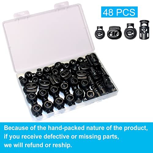 48pcs Upgraded Plastic Cord Lock Draw String Clip with Spring Toggle ...