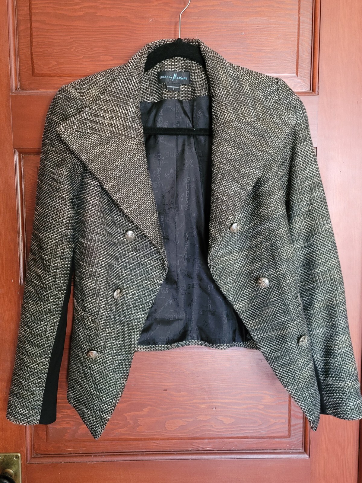 Guess By Marciano Blazer Black & Gold, Size 2 - Gem