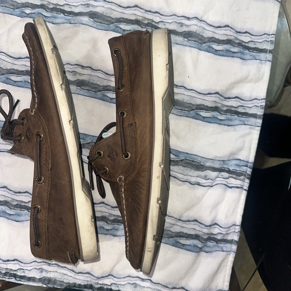 SPERRY TOP-SIDER Classic Brown Sz 9 M men A/O Boat Shoes STS22028 Mens Leeward | eBay