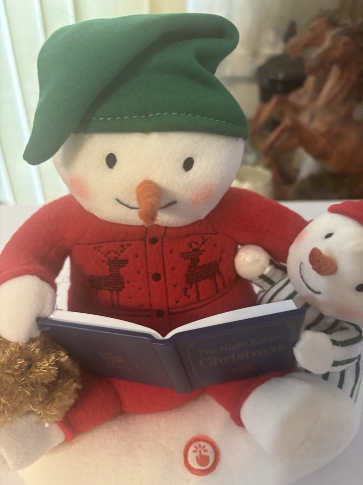 HALLMARK STORYTIME DANCING SNOWMAN SINGING ANIMATED PLUSH CHRISTMAS ...