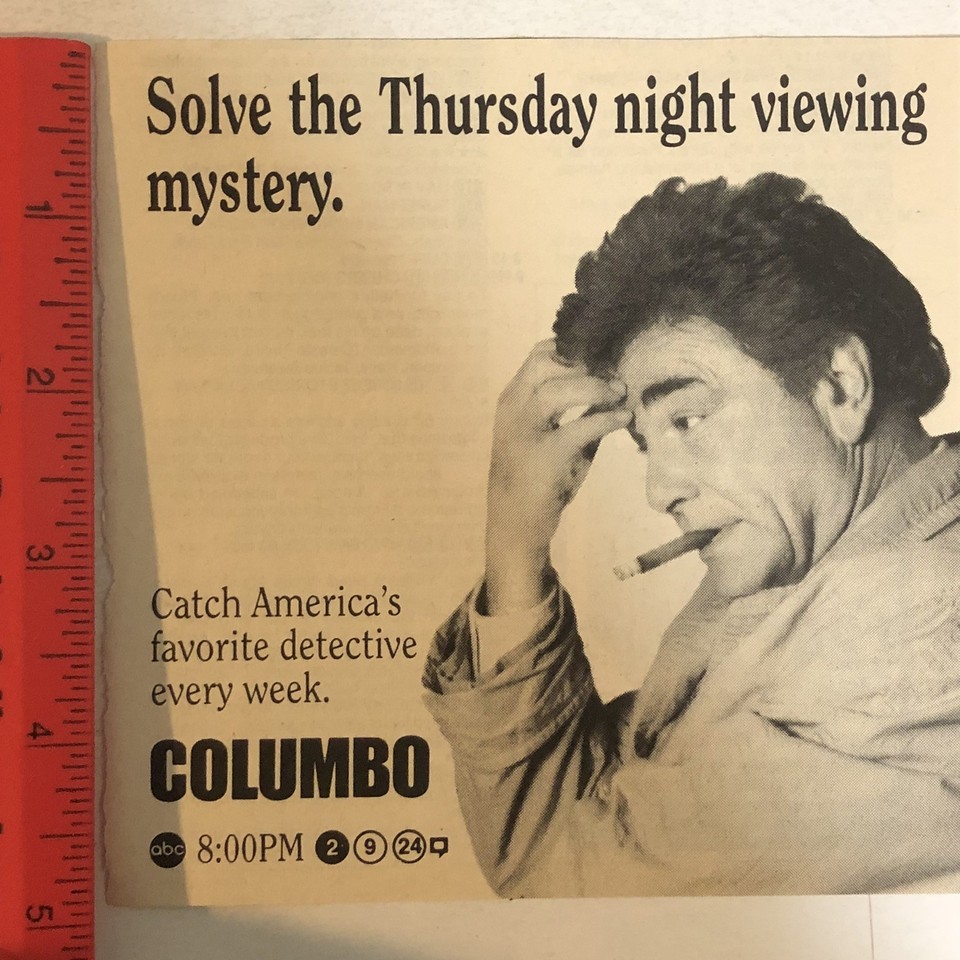 Columbo Tv Series Vintage Print Ad Peter Falk TPA11 | eBay