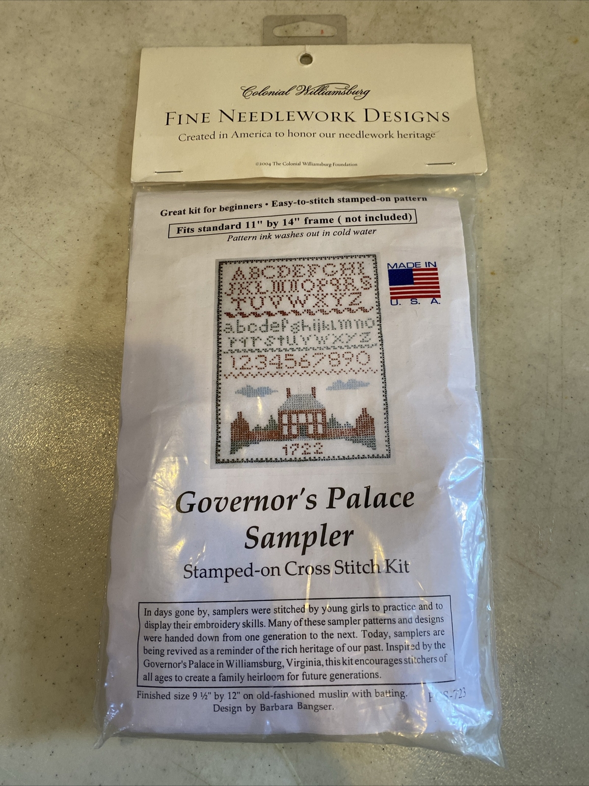 Colonial Williamsburg Fine Needlework Designs Governor’s Palace Sampler ...