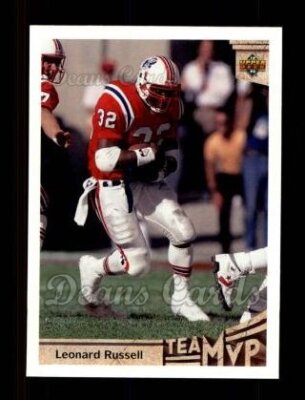 1992 Upper Deck #371 Leonard Russell Team MVP Patriots Arizona St 8 ...