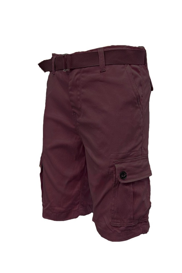 Mens Cargo Shorts Belted Stretch Flat Front Pockets Washed Lounge 28 30 ...