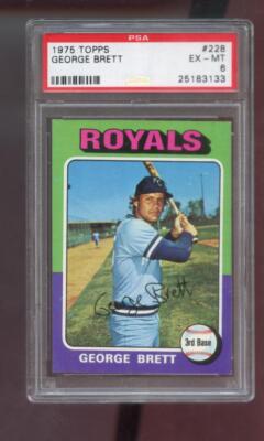 1975 Topps #228 George Brett ROOKIE RC Royals EX-MT PSA 6 Graded ...
