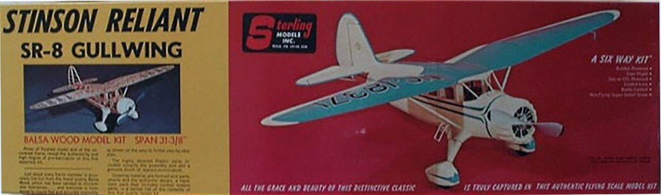 Sterling Model Airplane Plans (UC-FF-RC): Stinson Reliant SR-8 32"ws 1/ ...