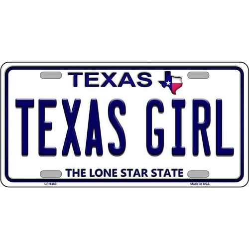 Texas Girl License Plate Sign Wall Art Sign Metal New Retro Auto Lone ...