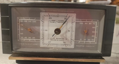 Vintage Deco MCM Airguide Desktop Weather Station Barometer Temp ...