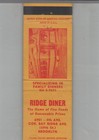Matchbook Cover - Diner Ridge Diner Brooklyn, NY | eBay