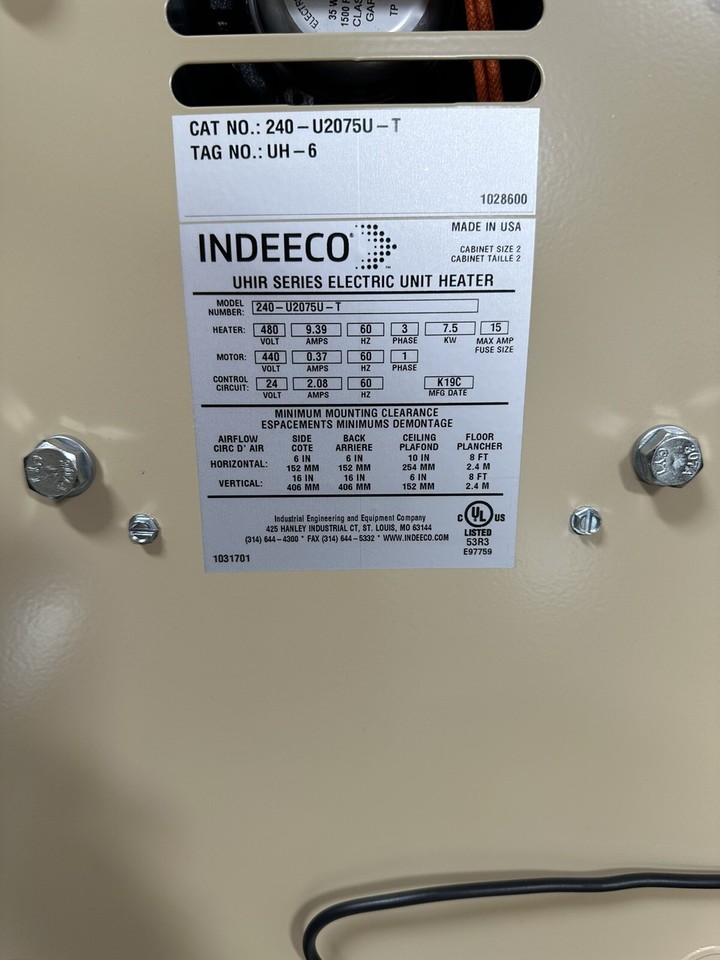 INDEECO UHIR Series Commercial Unit Heater | eBay