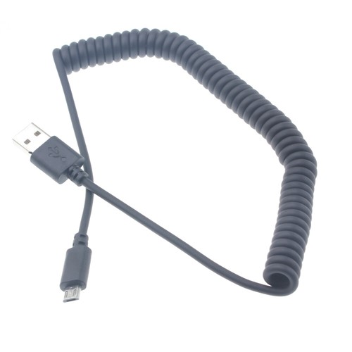 For Samsung Galaxy J1 J3 J7 USB CABLE COILED MICROUSB CHARGER CORD ...