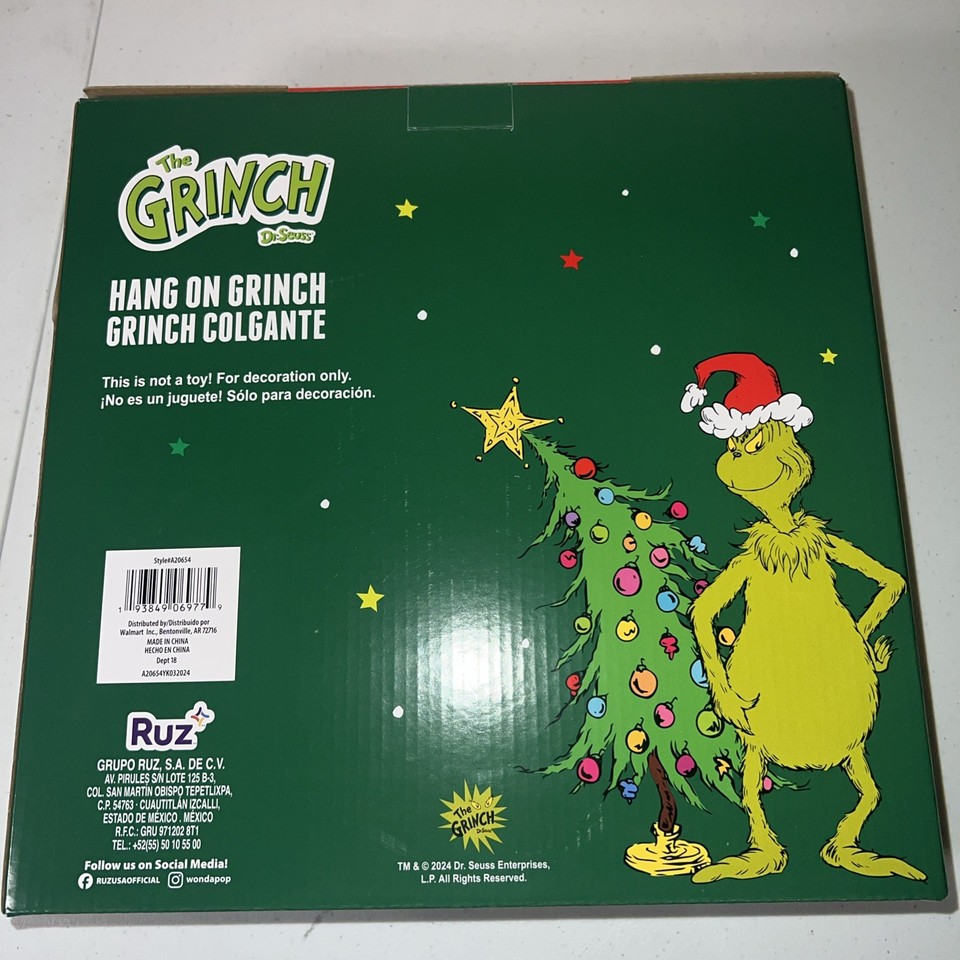 NEW Dr Seuss The Grinch Christmas Hanging Hang On Grinch Climbing ...