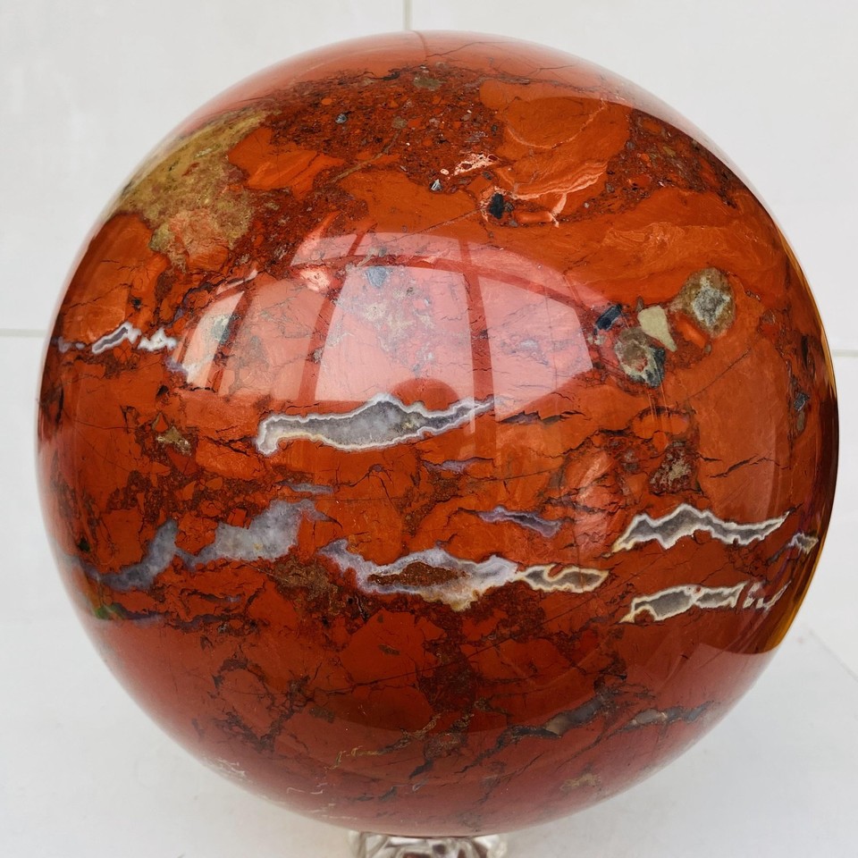 Natural Red jasper ball quartz crystal Sphere Reiki energy healing ...