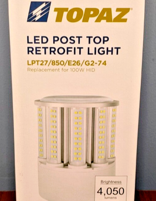 TOPAZ LIGHTING LED POST TOP RETROFIT LIGHT 5000K 27W E26 BASE 4050LM ...