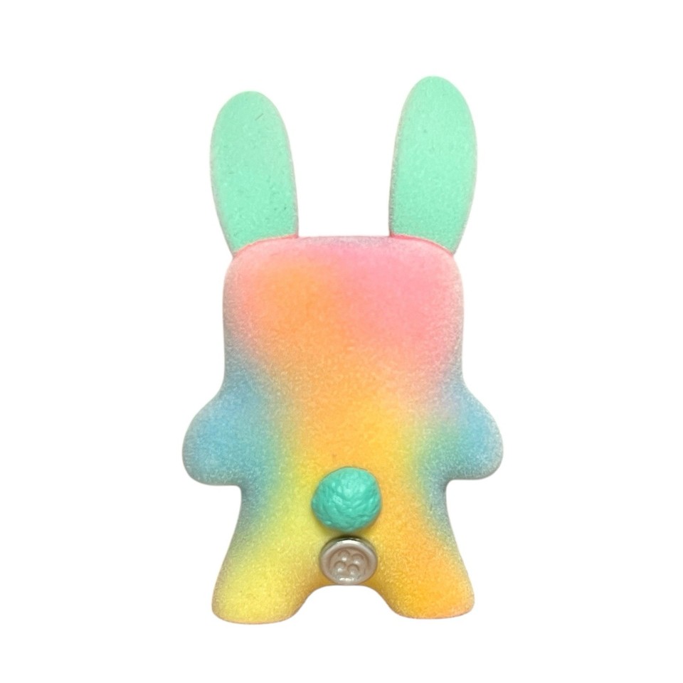 Fuggler Flocked Rainbow Multi Rabid Rabbit Rare Mini Collectible Figure ...