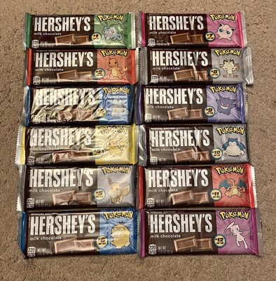 Hershey's Chocolate Bars Pokémon Edition — ALL 12 COMPLETE SET UNBROKEN ...