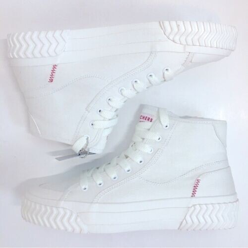 Women's Skechers White/White Street Trax Hi Tread High Top Sneakers US ...