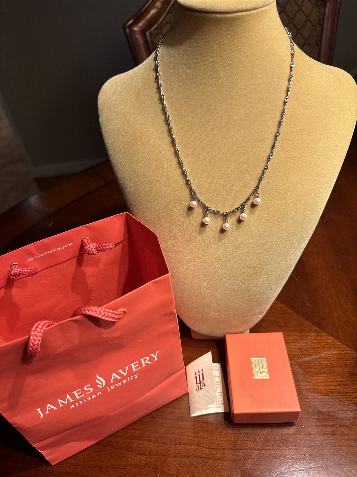 James Avery Retired Pearls Sterling Silver 925 Neck… - Gem