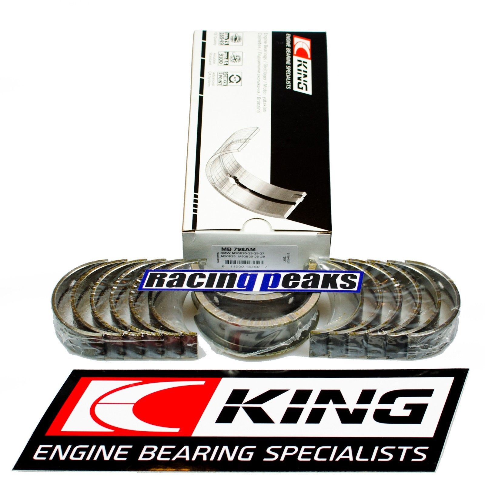 BMW M54 M52 M50 M20 2.0L 2.3L 2.5L 2.7L 2.8L main bearings KING MB798AM ...