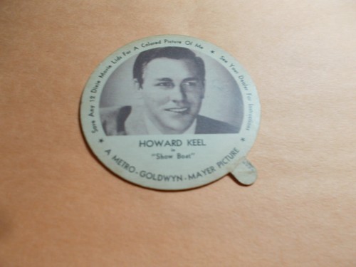 Howard Keel "Show Boat" Pure Food Ice Cream Dixie Lid 2.75" Very Good ...