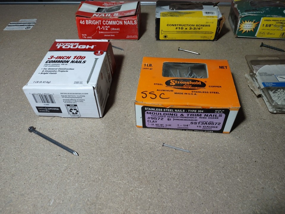 Junk Drawer Boxes Of Steel Nails- Lot Most Are Almost Full Boxes New | eBay
